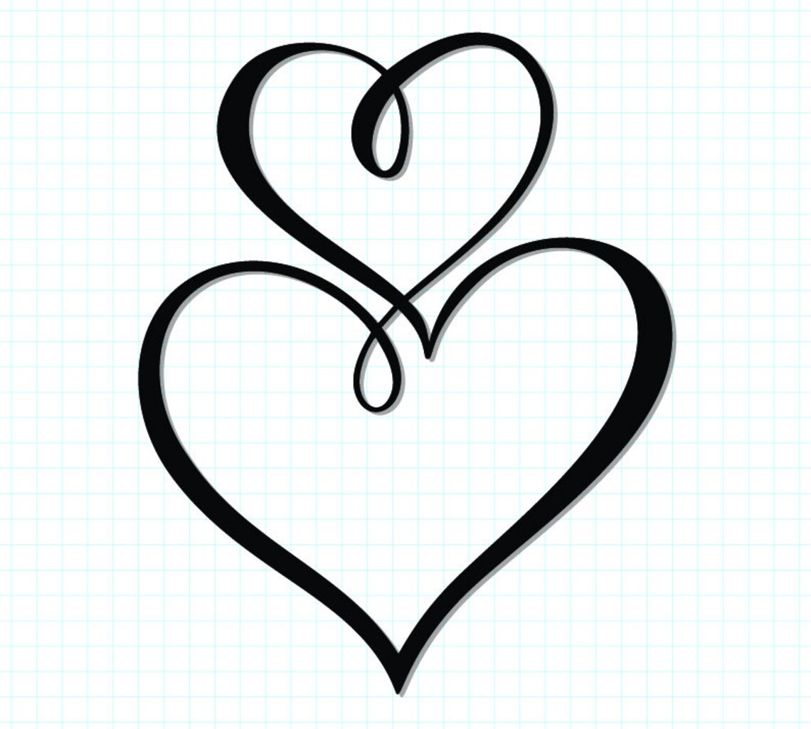 Heart Outline DIGITAL DOWNLOAD | Svg Png Dxf Eps Instant Digital ...