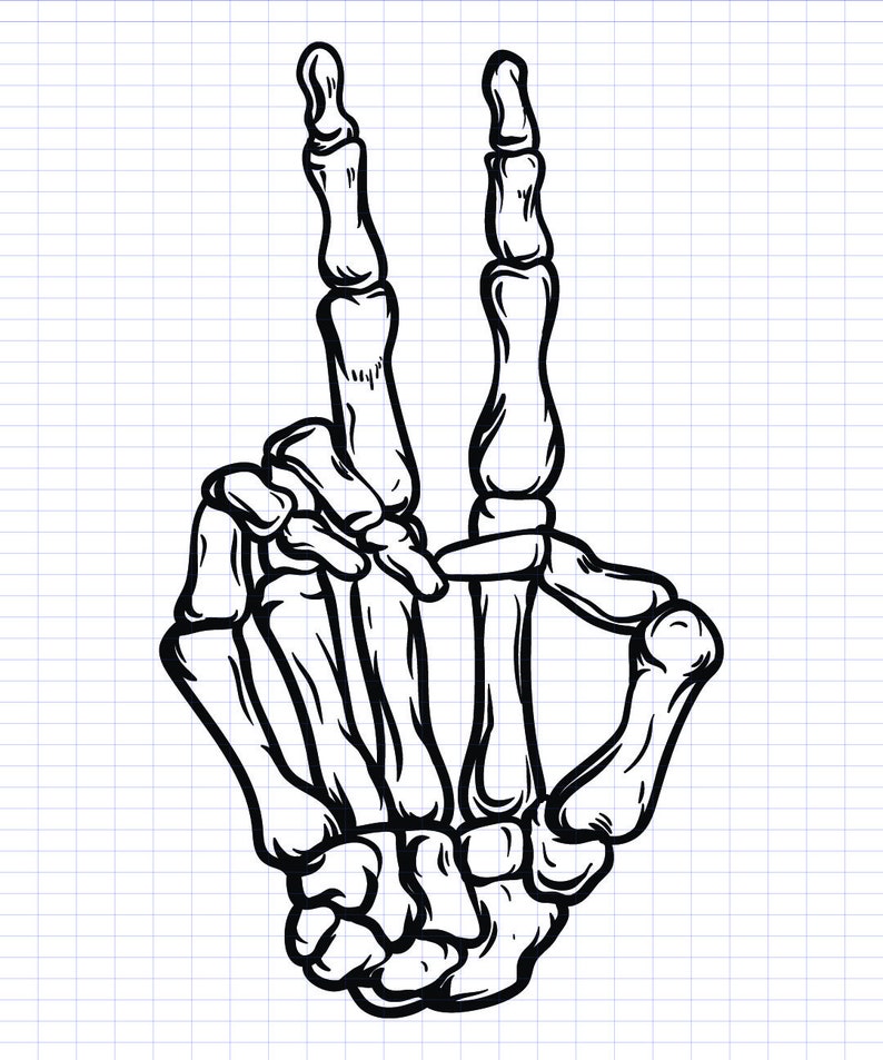 Skeleton Peace Sign, Skeleton Peace Hand, Skeleton Hand Instant ...
