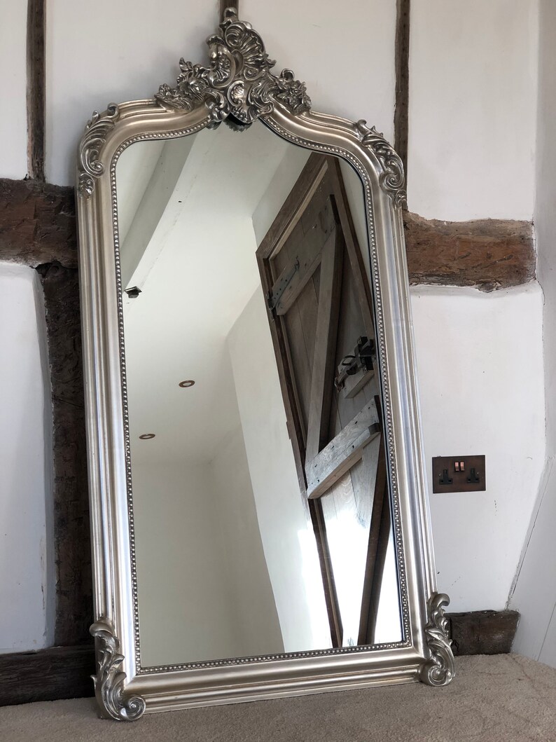 Statement Arched Large Antique Silver Gilt French Arch Over Mantle Hall ...