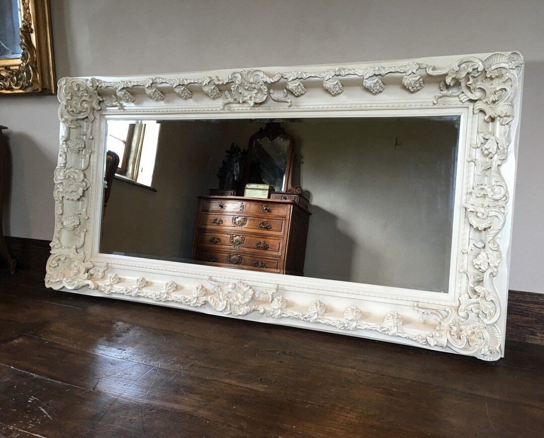 Quality Chunky Wood Large Heavy Ivory Cream Statement Shabby Chic ...