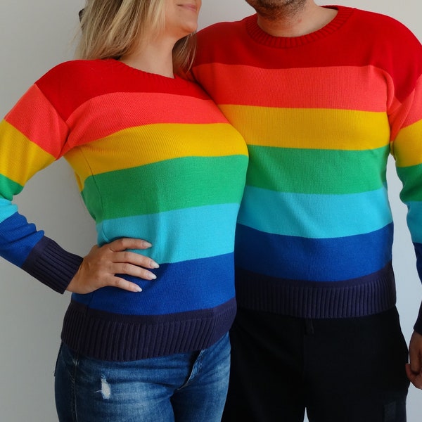 Rainbow Sweater - Etsy