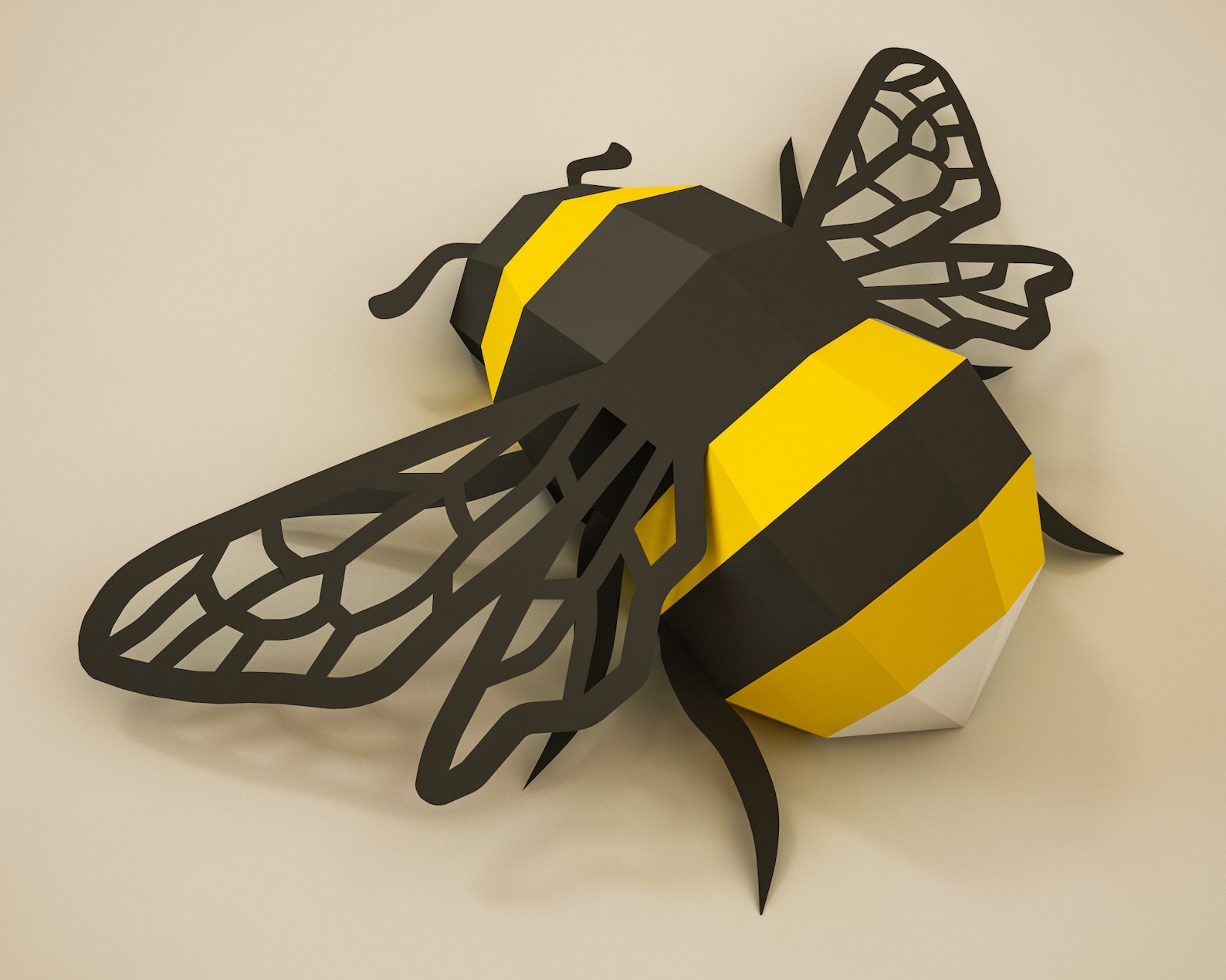 Bumblebee and Flower SVG DXF PDF Template, Paper Craft Bee Project, 3D ...