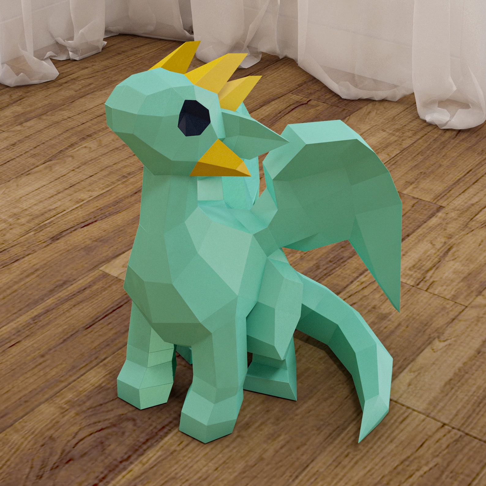 Papercraft Dragon SVG DXF PDF Template, Paper Craft Dragon, Baby Dragon ...