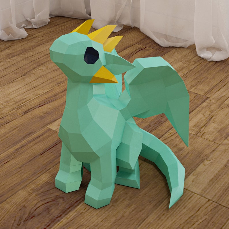 Papercraft Dragon SVG DXF PDF Template Paper Craft - Etsy