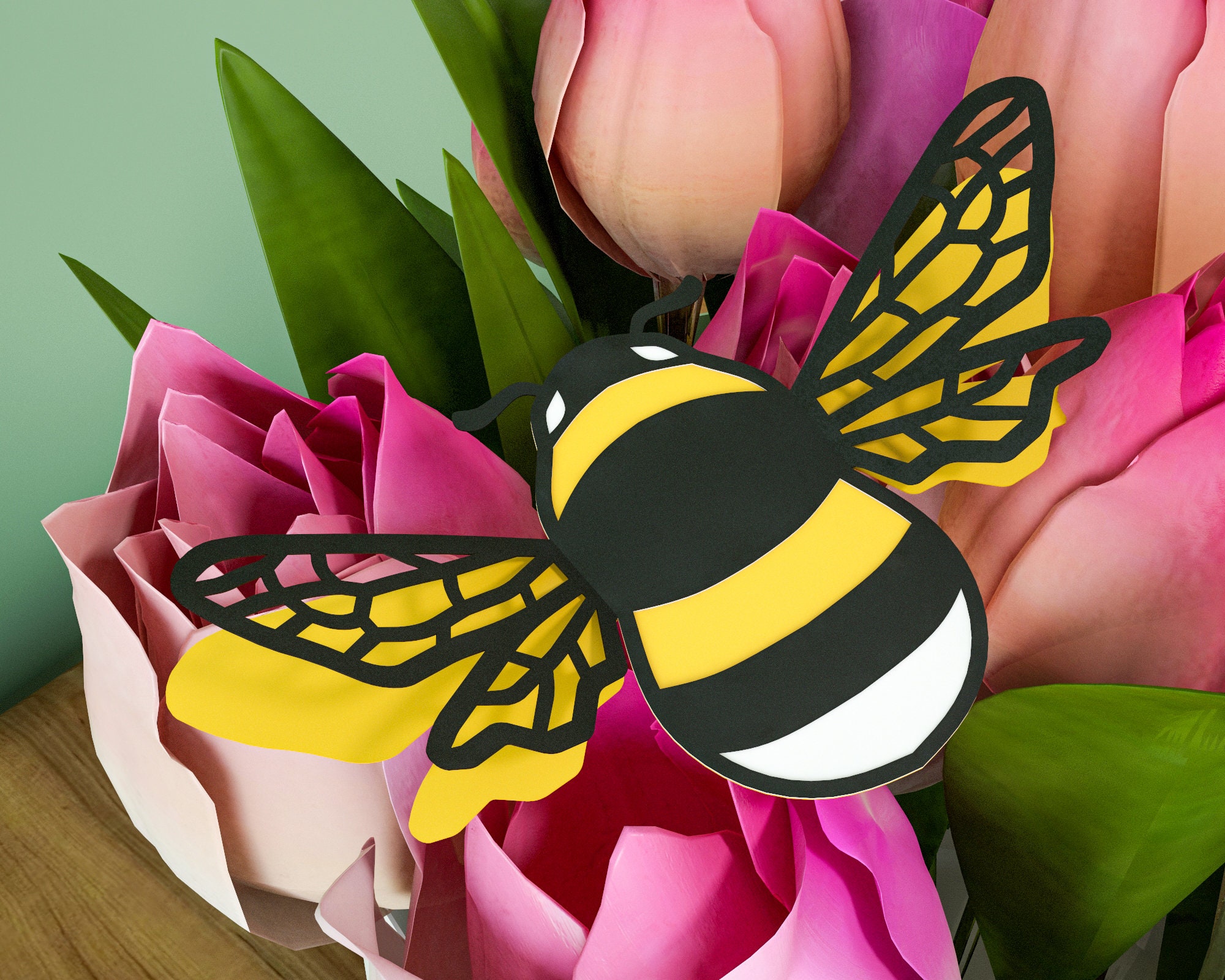 SVG Bumblebee Template, Layered Bee DXF Bundle for Compositions, Paper ...