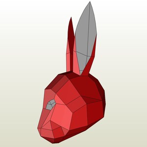 Rabbit Mask SVG Template, Papercraft Mask, Paper Craft Bunny Mask, 3D ...
