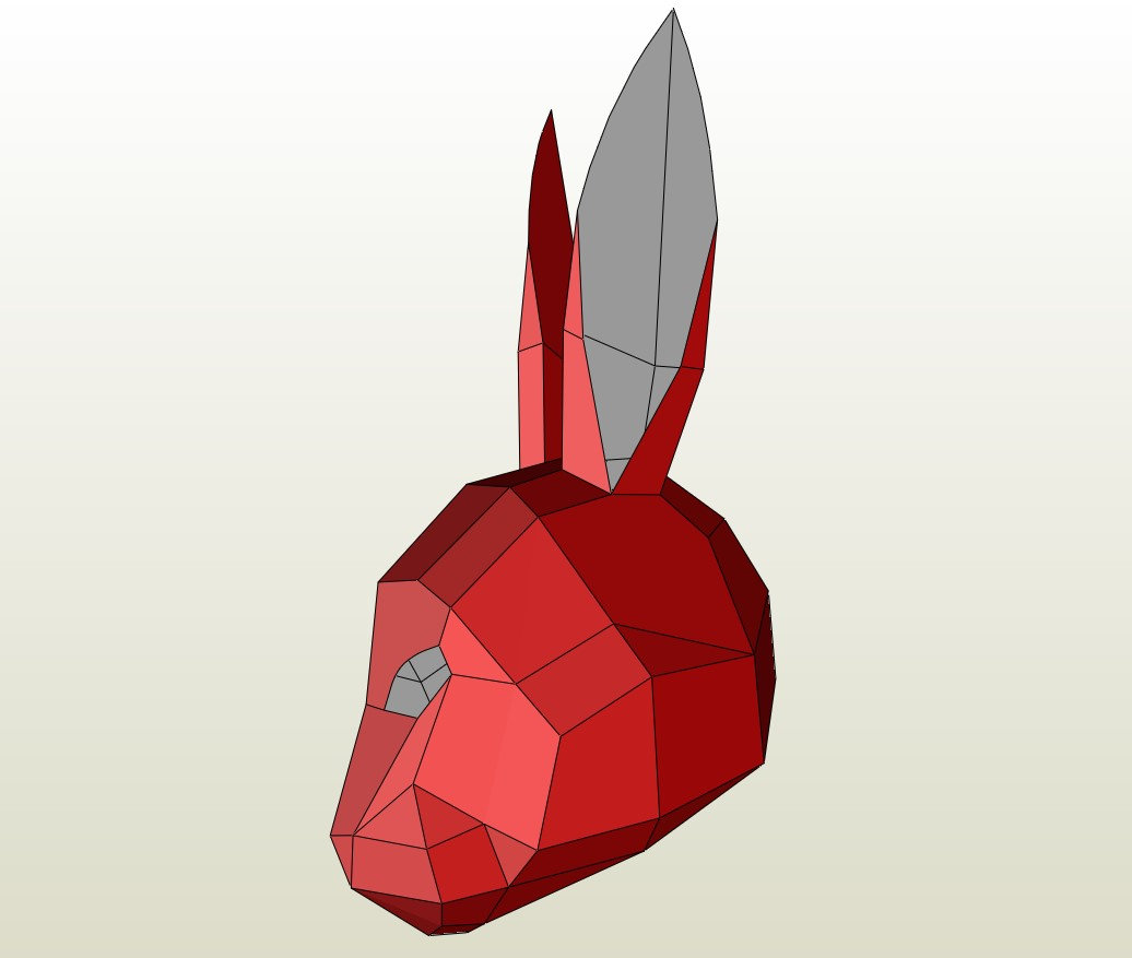 Rabbit Mask SVG Template Papercraft Mask Paper Craft Bunny - Etsy Israel