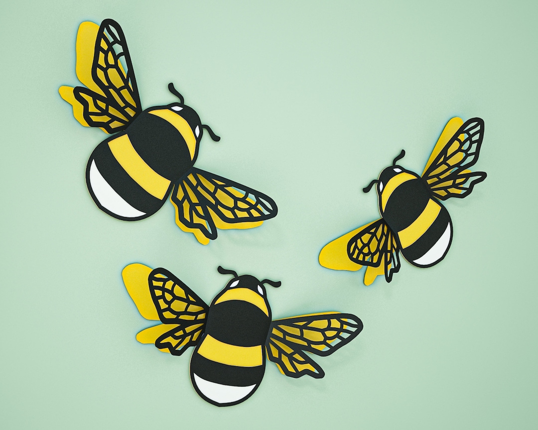 SVG Bumblebee Template, Layered Bee DXF Bundle for Compositions, Paper ...