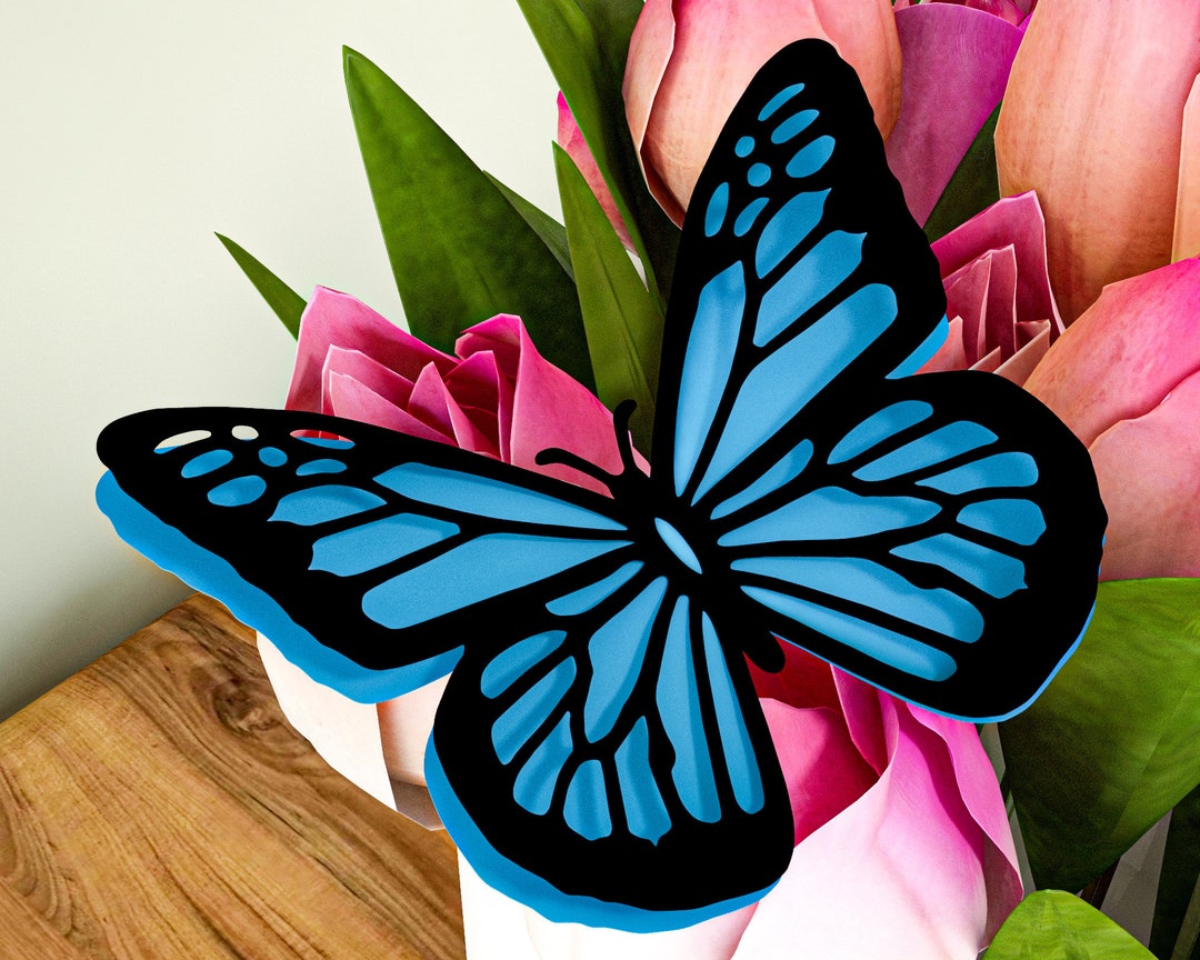 Butterfly SVG, 3D Layered Paper Butterfly, Paper Cut Decor, DXF ...