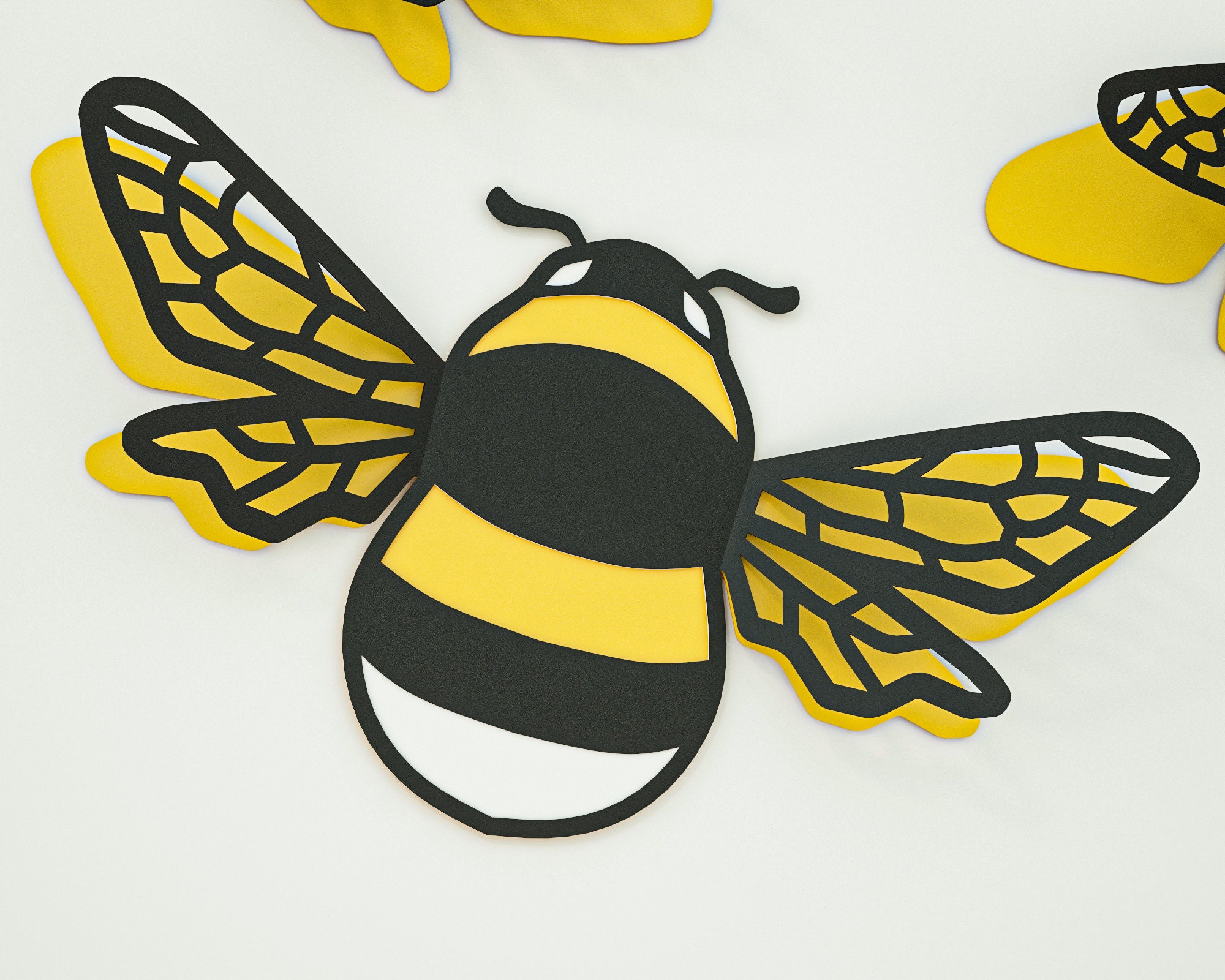 SVG Bumblebee Template, Layered Bee DXF Bundle for Compositions, Paper ...