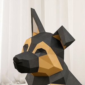 Papercraft Dog German Shepherd Template | 3D Paper Craft Dog SVG + DXF ...