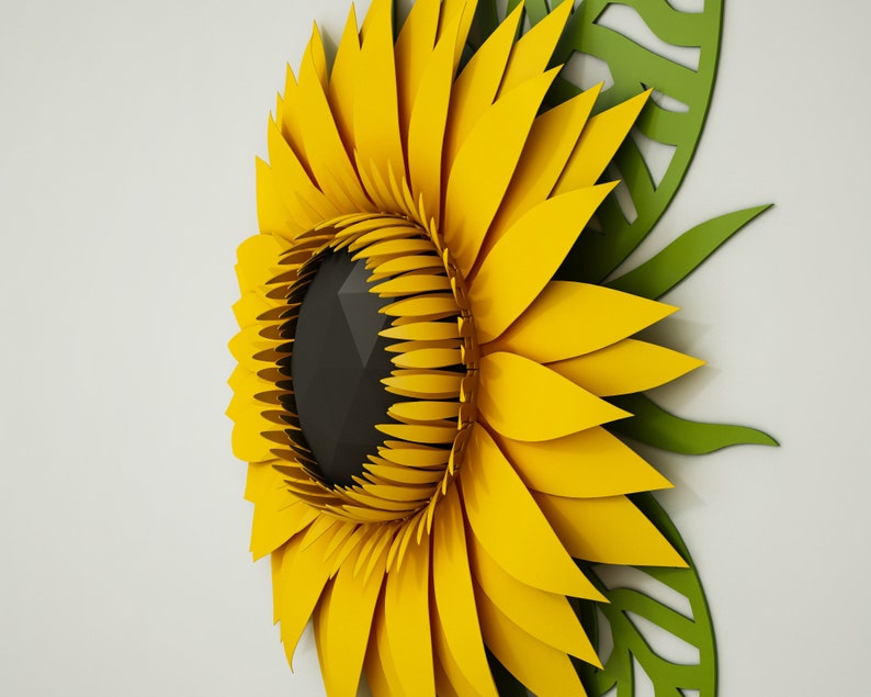 Paper Craft Sunflower, DIY Flower Svg, Dxf, Pdf Temlate, 3D Papercraft ...