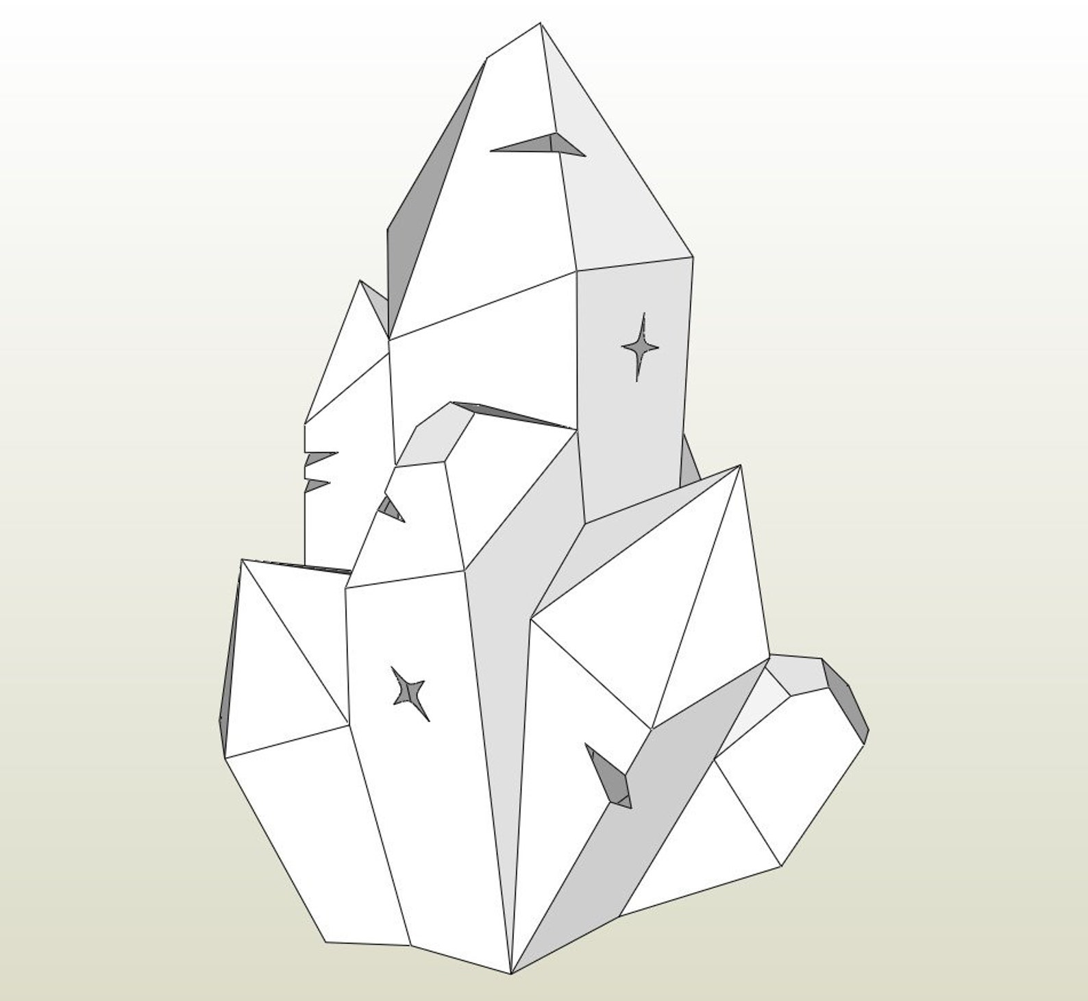 Papercraft Crystal SVG DXF PDF Template Diy Paper Night - Etsy Canada