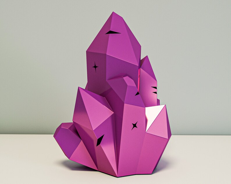 Papercraft Crystal SVG DXF PDF Template Diy Paper Night - Etsy Australia