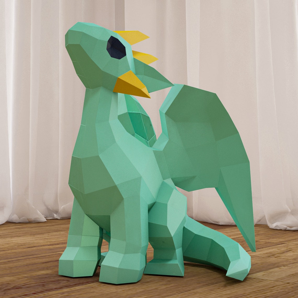 Papercraft Dragon SVG DXF PDF Template, Paper Craft Dragon, Baby Dragon ...