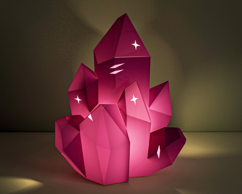 Papercraft Crystal SVG DXF PDF Template Diy Paper Night - Etsy Australia