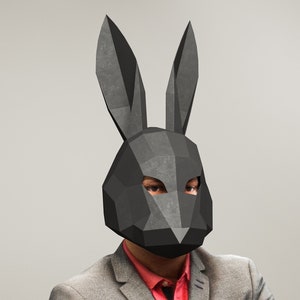 Rabbit Mask SVG Template, Papercraft Mask, Paper Craft Bunny Mask, 3D ...