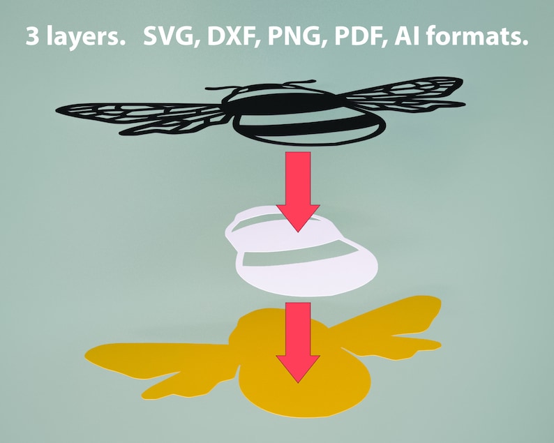 SVG Bumblebee Template Layered Bee DXF Bundle for - Etsy
