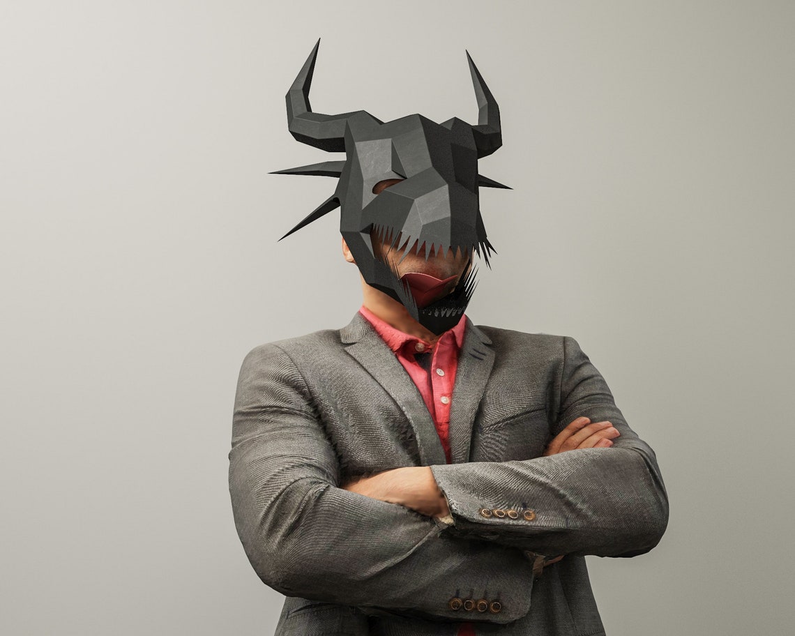 Dragon Mask Template SVG Papercraft Mask DXF Low Poly Paper - Etsy ...