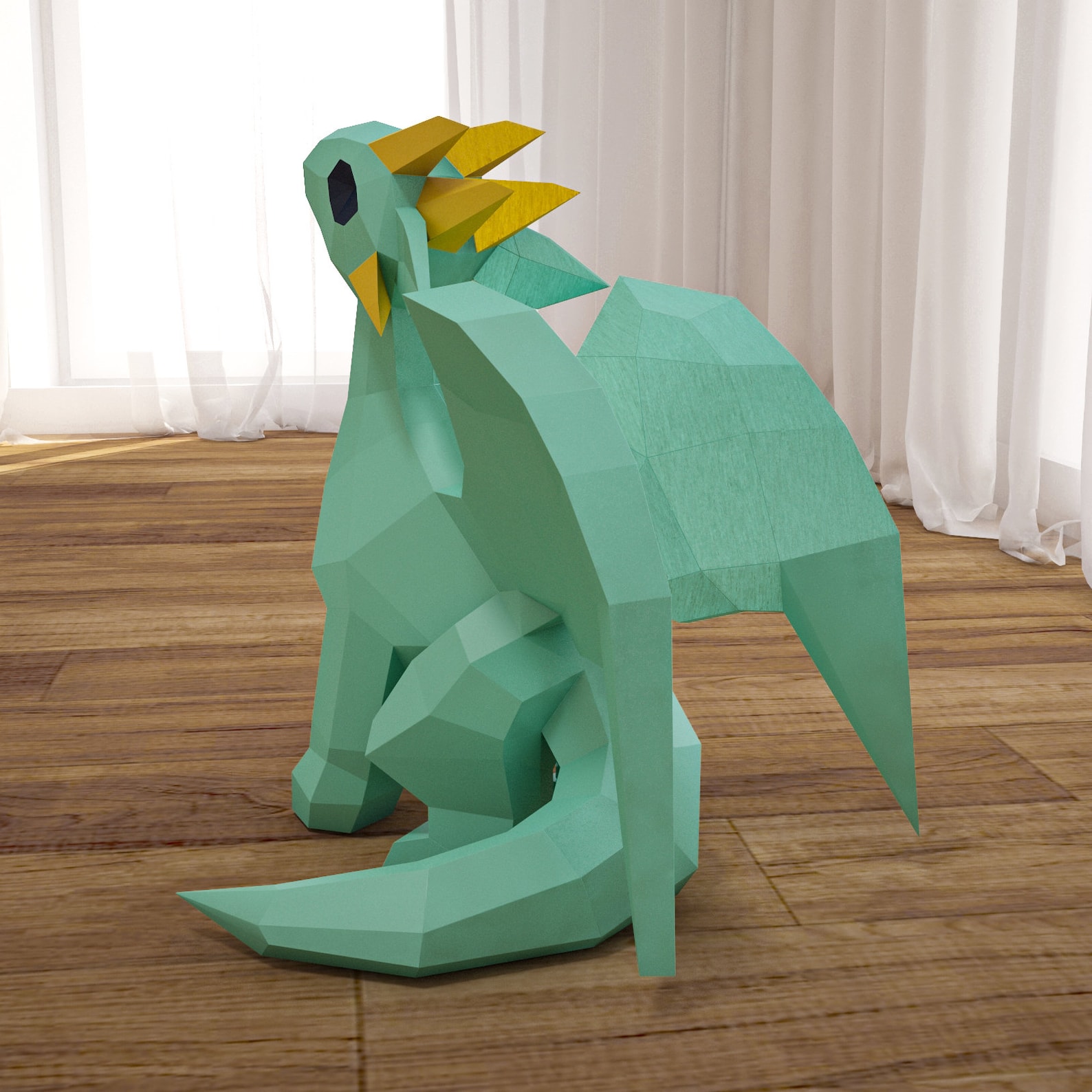 Papercraft Dragon SVG DXF PDF Template, Paper Craft Dragon, Baby Dragon ...