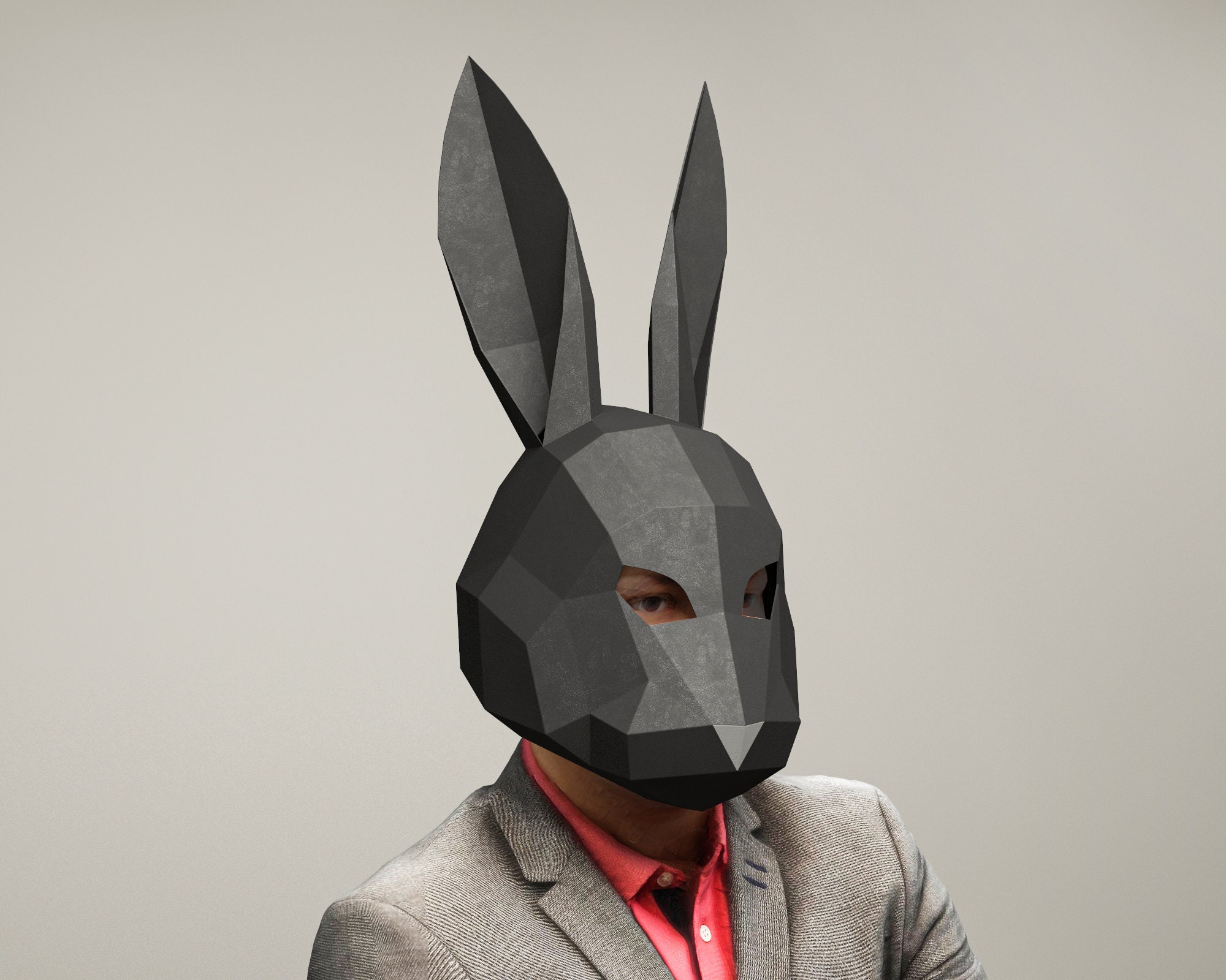 Rabbit Mask SVG Template Papercraft Mask Paper Craft Bunny - Etsy Australia