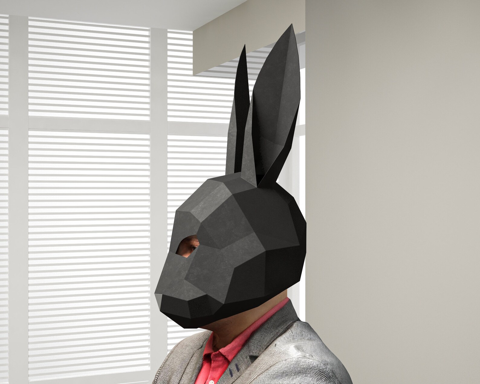 Rabbit Mask SVG Template, Papercraft Mask, Paper Craft Bunny Mask, 3D ...