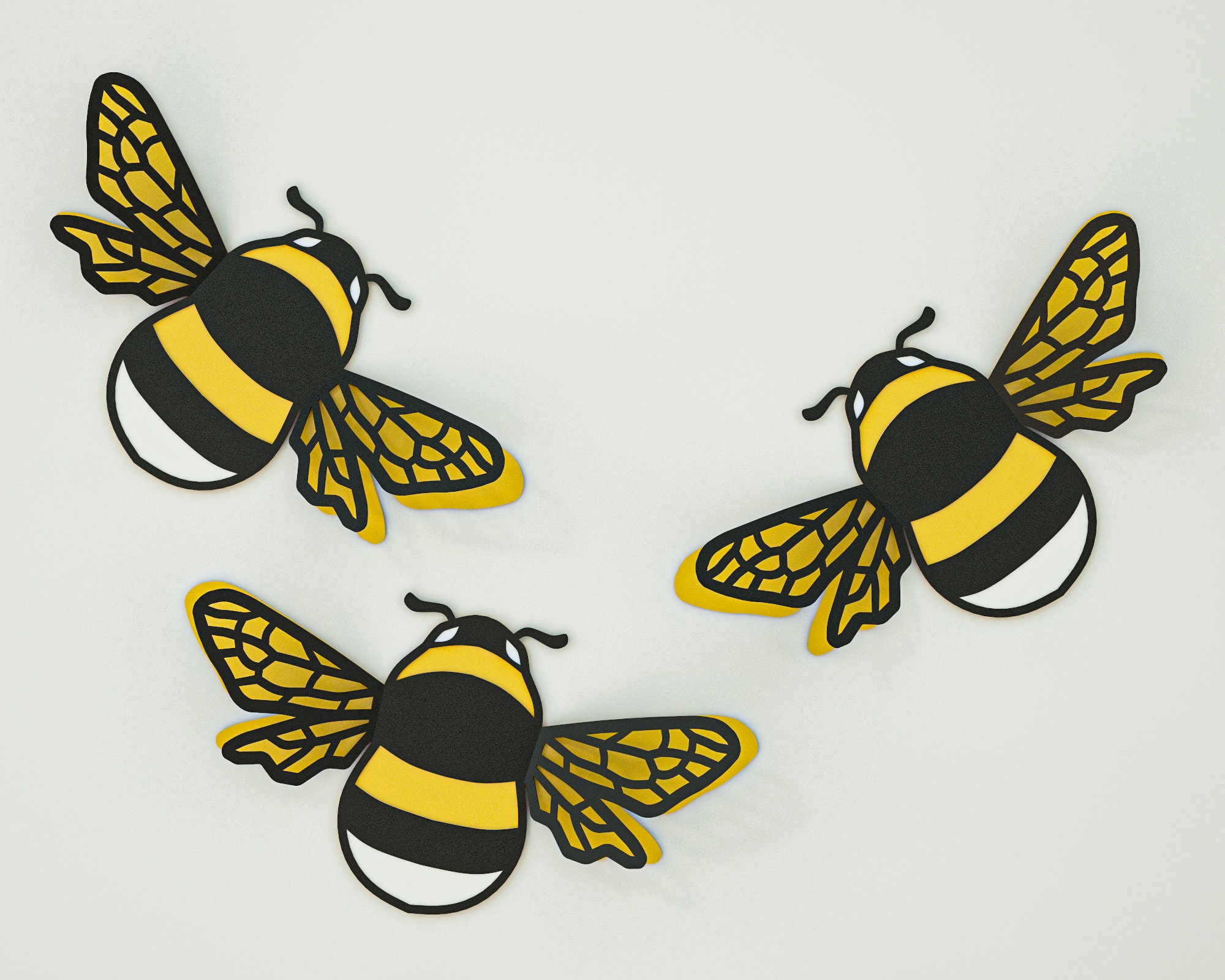 SVG Bumblebee Template, Layered Bee DXF Bundle for Compositions, Paper ...
