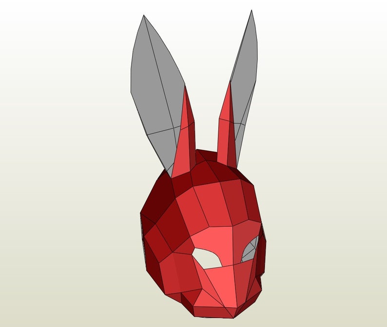 Rabbit Mask SVG Template, Papercraft Mask, Paper Craft Bunny Mask, 3D ...