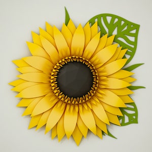 Paper Craft Sunflower, DIY Flower Svg, Dxf, Pdf Temlate, 3D Papercraft ...