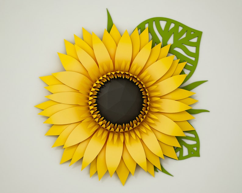 Paper Craft Sunflower, DIY Flower Svg, Dxf, Pdf Temlate, 3D Papercraft ...