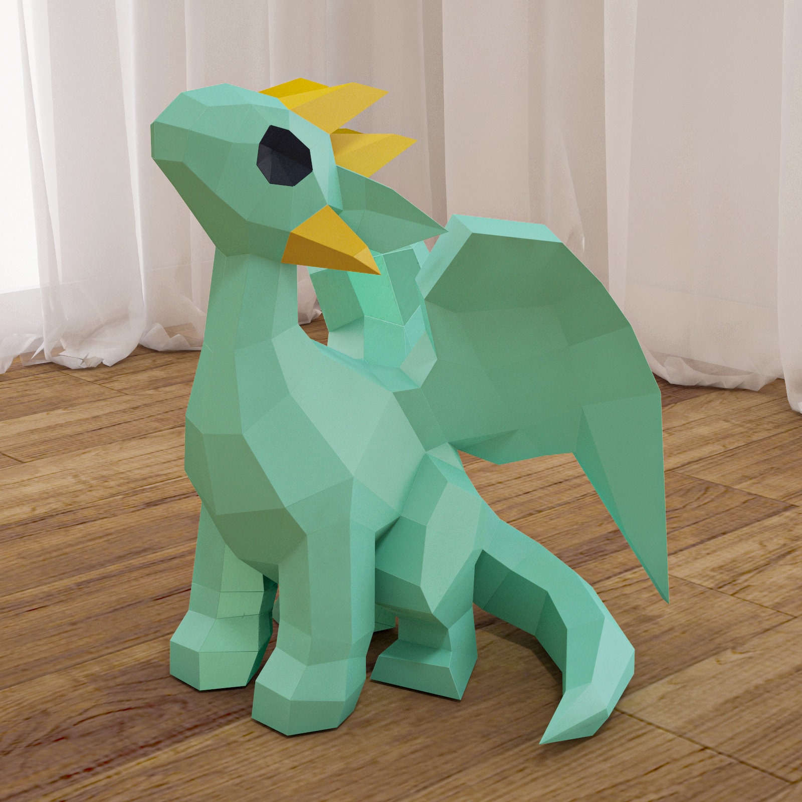 Papercraft Dragon SVG DXF plantilla PDF, dragón artesanal de papel ...
