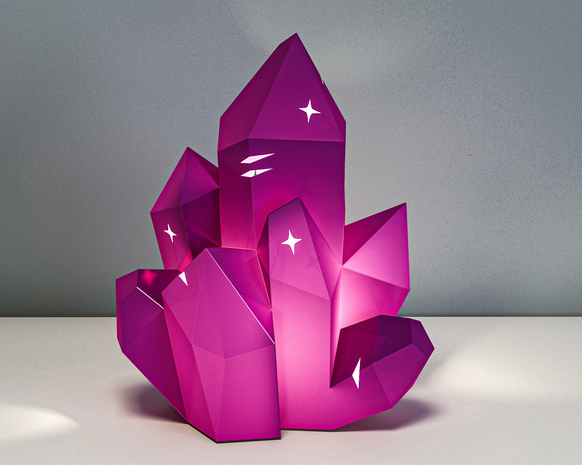 Papercraft Crystal SVG DXF PDF Template Diy Paper Night - Etsy Australia