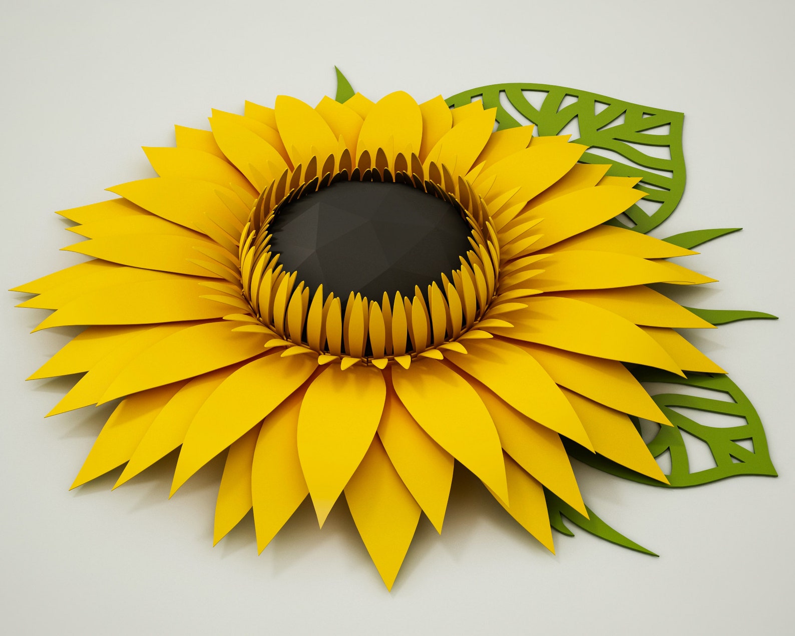 Paper Craft Sunflower, DIY Flower Svg, Dxf, Pdf Temlate, 3D Papercraft ...