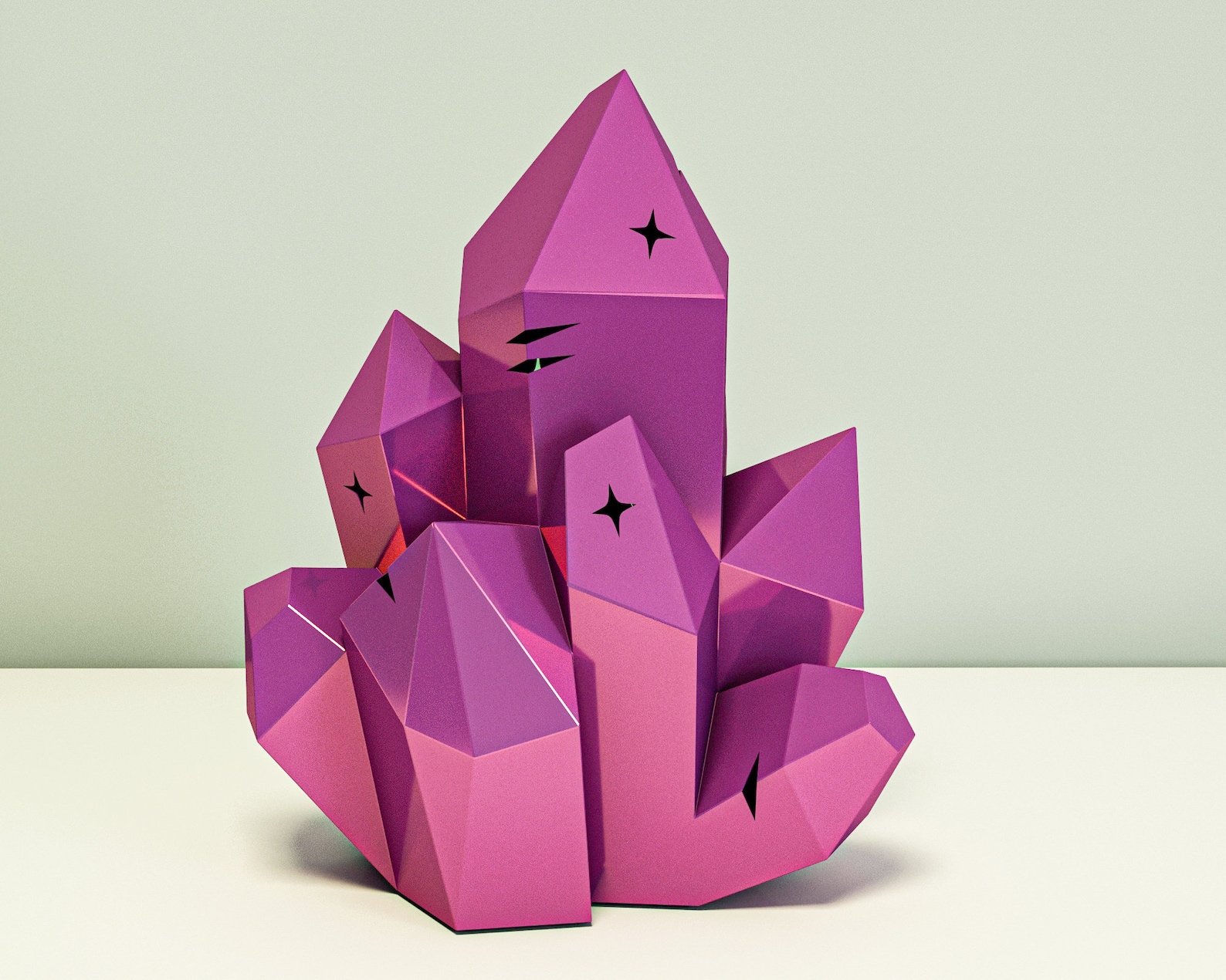 Papercraft Crystal SVG DXF PDF Template Diy Paper Night - Etsy Canada