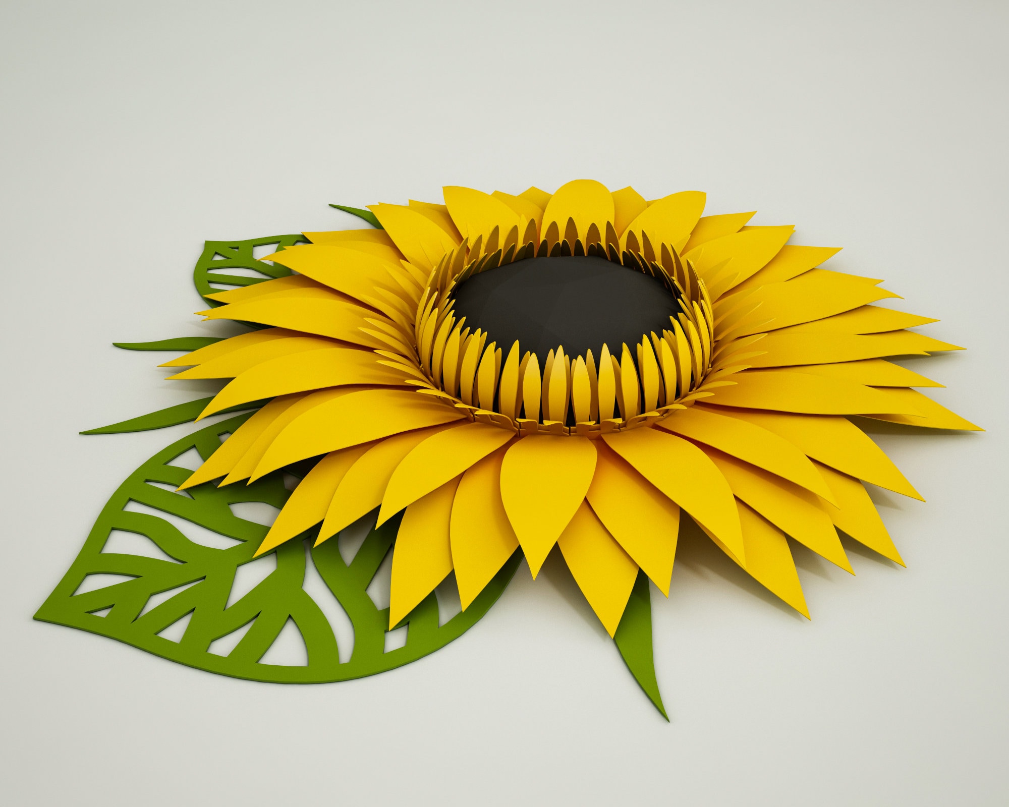 Paper Craft Sunflower, DIY Flower Svg, Dxf, Pdf Temlate, 3D Papercraft ...