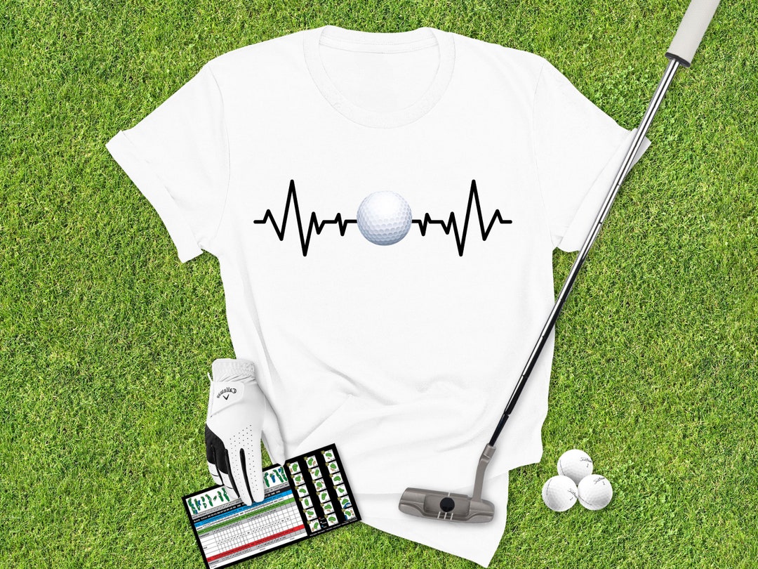 Unique Golf Gifts Golf Ball Heartbeat T-shirt Husband Golf Dad Shirt ...