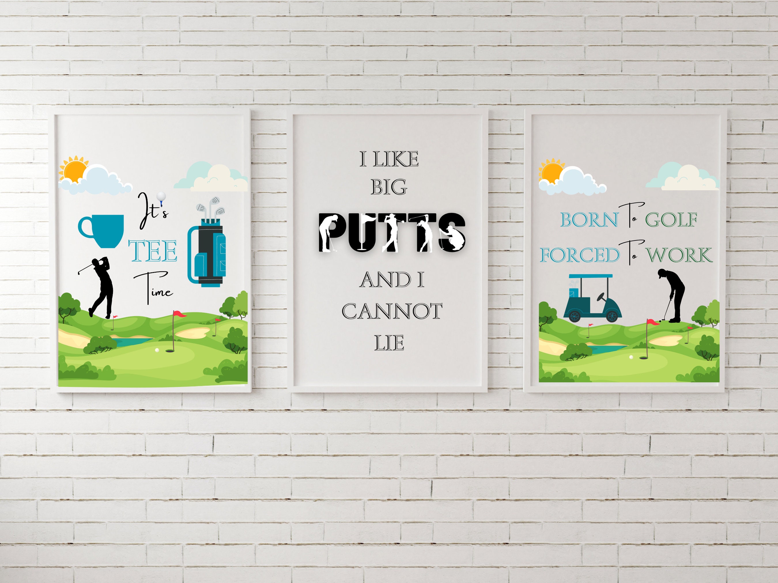 Funny Golf Wall Art Digital Download Print, I Like Big Putts and I ...