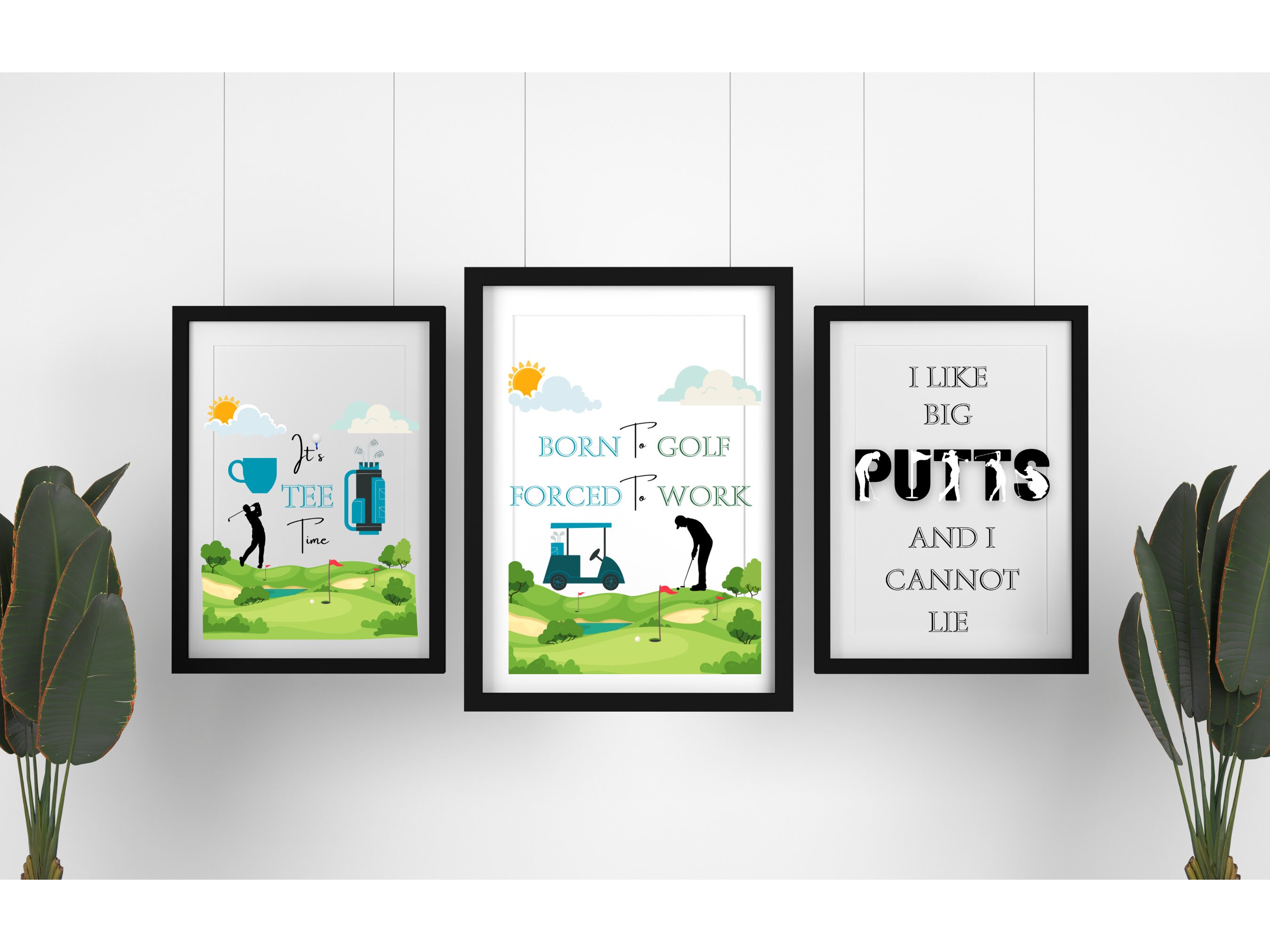 Funny Golf Wall Art Digital Download Print, I Like Big Putts and I ...