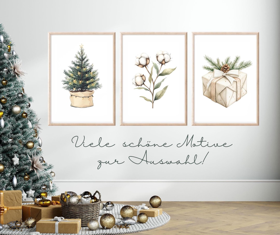 Poster Set Christmas Pictures Wall Decoration Gift Christmas Poster Set ...