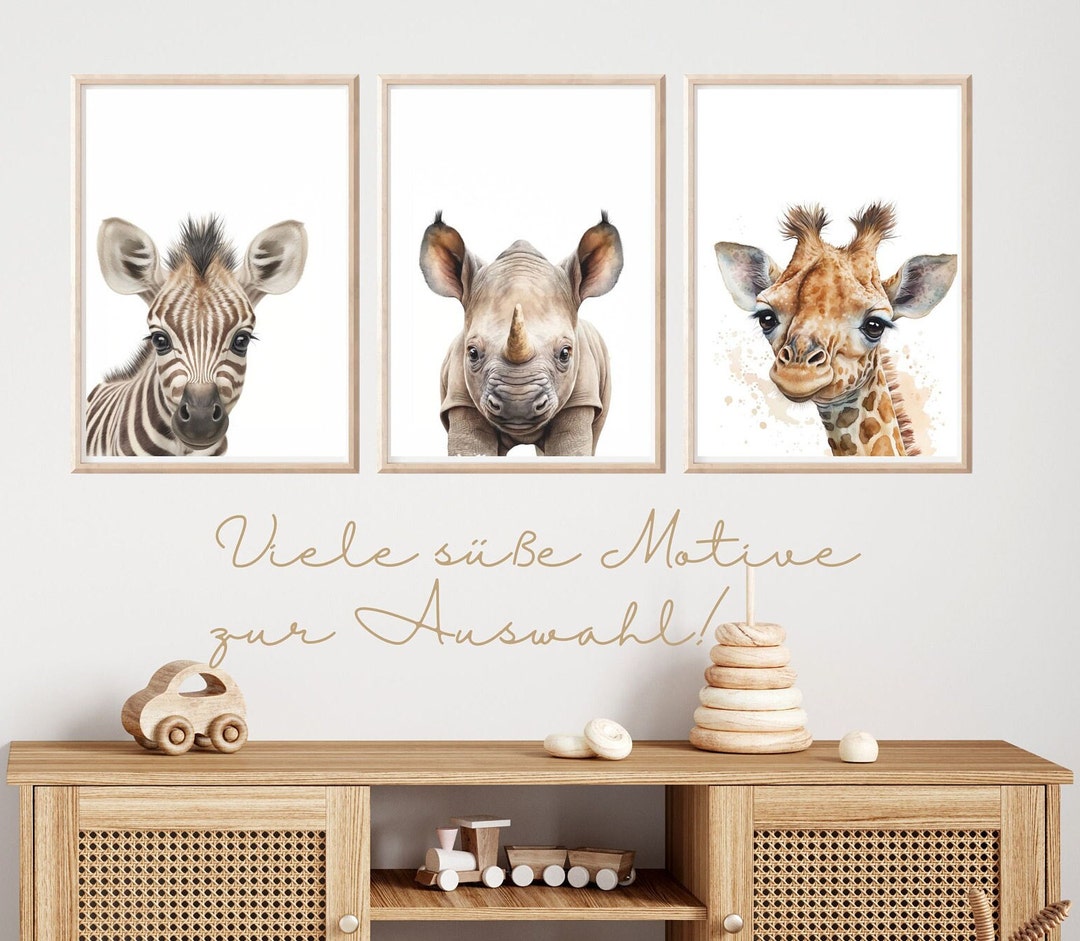 Safari Poster, Set or Individually A4 A5, Children's Room Safari ...