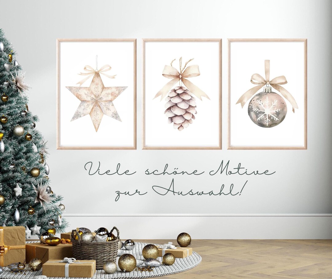 Poster Set Christmas Pictures Wall Decoration Gift Christmas Poster Set ...