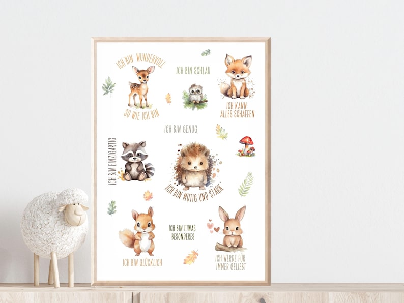 Affirmation Poster for Children, Forest Animals; Affirmations for ...
