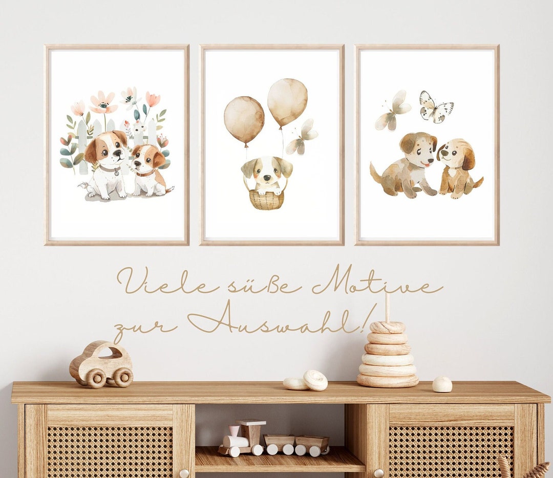 Dog Poster Puppies A3 A4 A5, Set or Individually, Pictures Children's ...