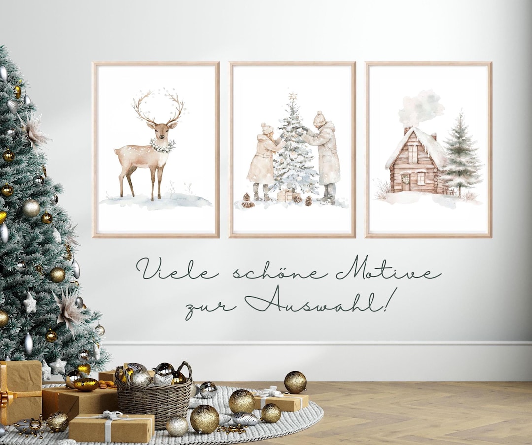 Poster Set Christmas Pictures Wall Decoration Gift Christmas Poster Set ...