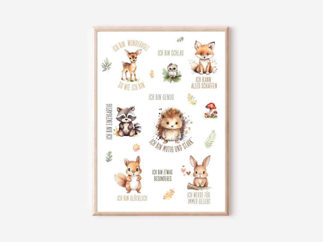 Affirmation Poster for Children, Forest Animals; Affirmations for ...