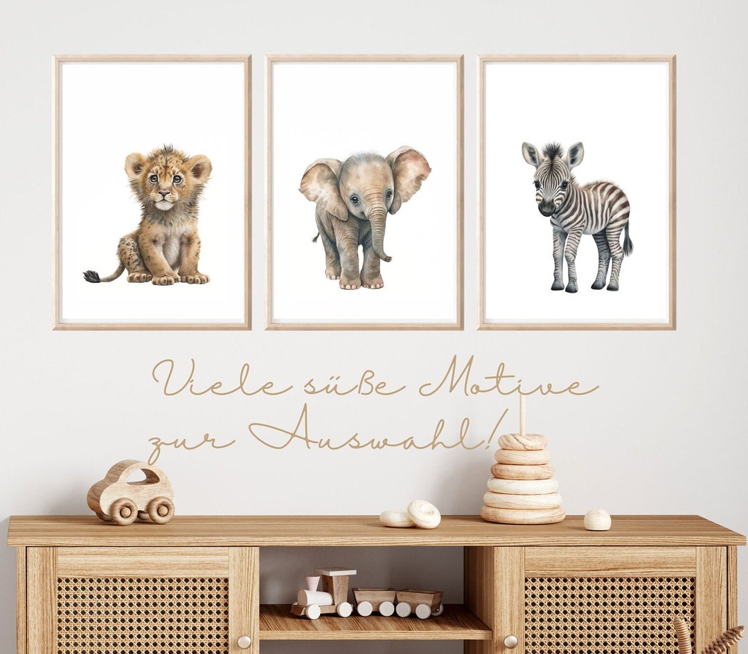 Safari Poster, Set or Individually A4 A5, Children's Room Safari ...