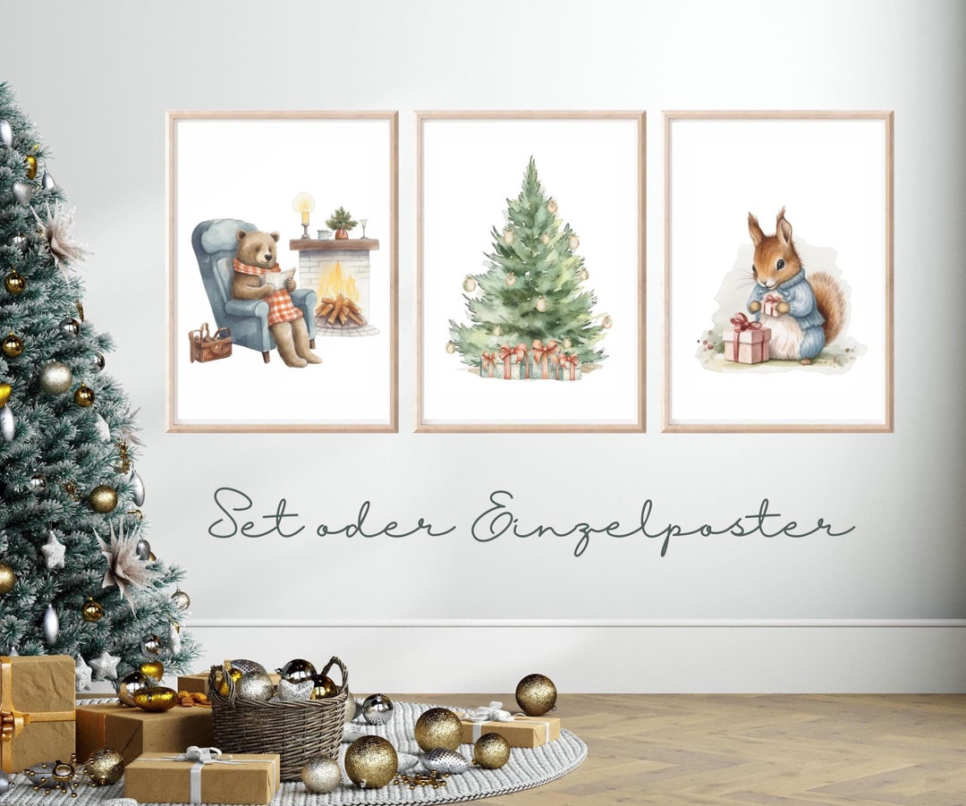 Poster Set for Children's Christmas Gifts, Children's Pictures, Wall ...