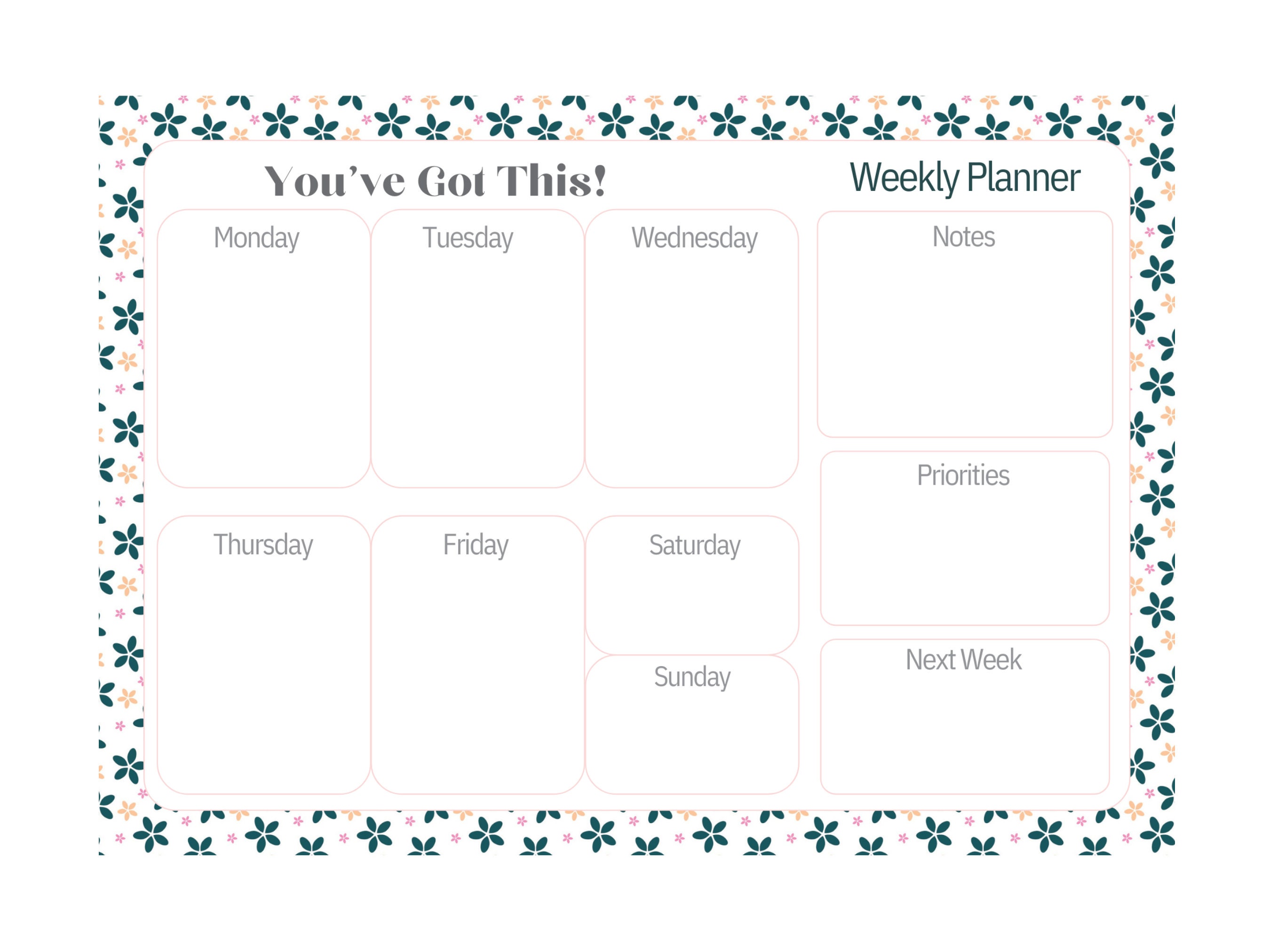 Printable Weekly Desk Planner, Digital Weekly Desk Planner - Etsy