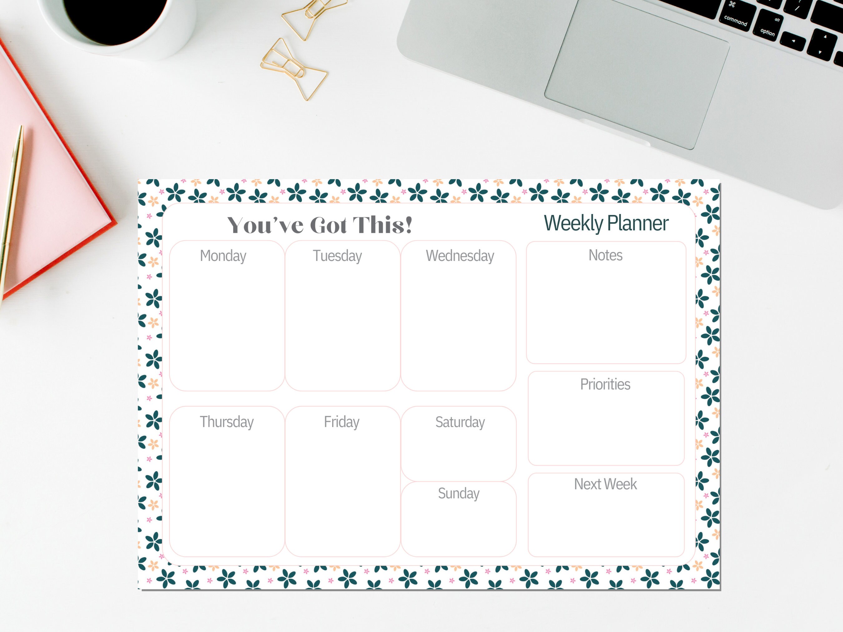 Printable Weekly Desk Planner, Digital Weekly Desk Planner - Etsy