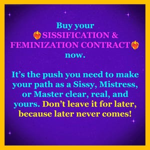Sissification and Feminization Contract: Formal Sissy Agreement (PDF ...